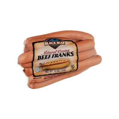 Black Bear Natural Casing Beef Franks, 16 oz