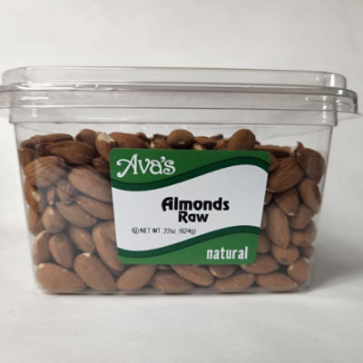 Ava's Natural Raw Almonds, 22 oz