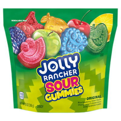 JOLLY RANCHER Gummies Sours Assorted Fruit Flavored Candy Resealable ...