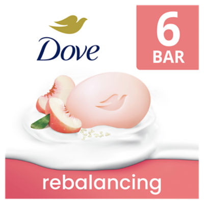 Dove Rebalancing White Peach & Rice Milk Bars, 3.75 oz, 6 count - ShopRite