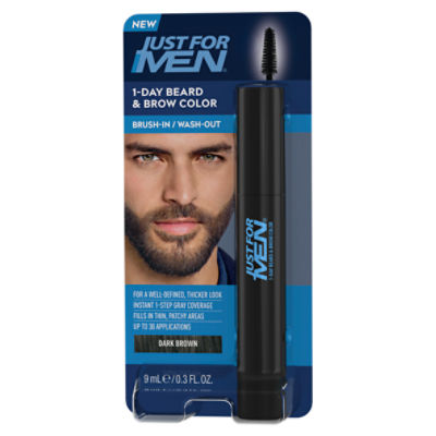 Just For Men Dark Brown 1-Day Beard & Brow Color, 0.3 fl oz