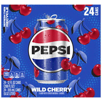 Pepsi Wild Cherry Soda, 12 fl oz, 24 count - Price Rite
