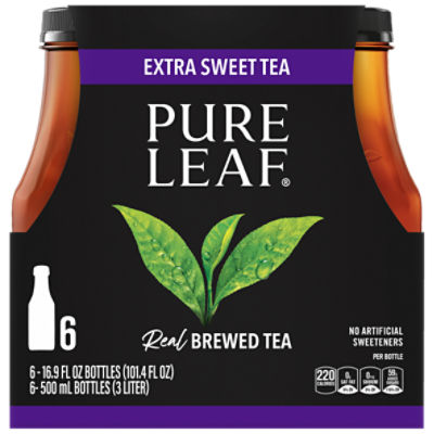 Pure Leaf Extra Sweet Real Brewed Tea, 16.9 fl oz, 6 count
