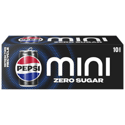 Pepsi Zero Sugar Mini Soda, 7.5 fl oz, 10 count - The Fresh Grocer