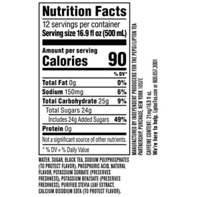 Lipton Sweet Tea Nutrition Label | Besto Blog