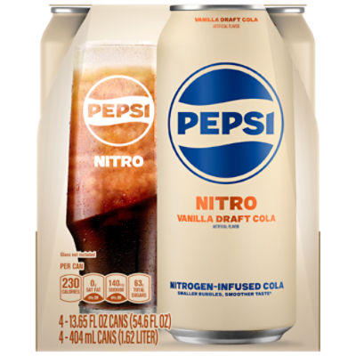 Pepsi Nitro Nitrogen Infused Cola, Vanilla Draft Cola Artificial Flavor ...