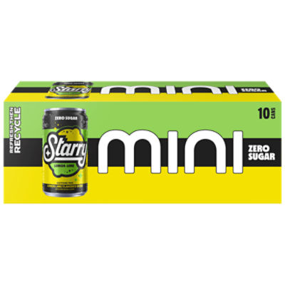 Starry Zero Sugar Mini Lemon Lime Flavored Soda, 7.5 fl oz, 10 count - ShopRite