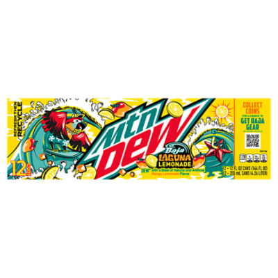 Mtn Dew Baja Soda Laguna Lemonade 12 Fl Oz 12 Count - ShopRite
