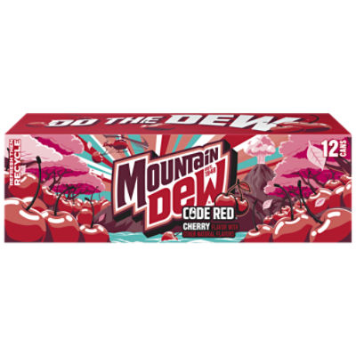 Mtn Dew Code Red Dew Soda With A Rush Of Cherry Flavor 12 Fl Oz 12 ...