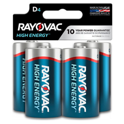 Rayovac High Energy D 1.5V Alkaline Batteries, 4 count - ShopRite