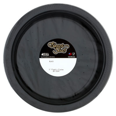Elegant Touch 9'' Black Plastic Plates, 20 count - ShopRite
