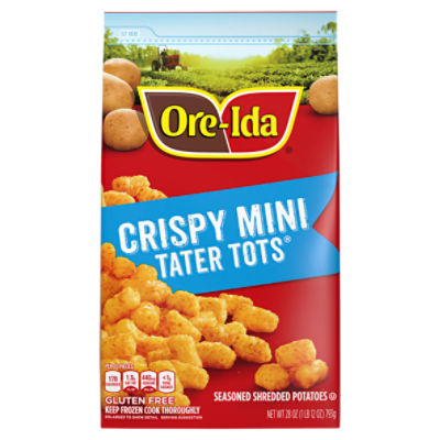 Ore-Ida Crispy Mini Tater Tots Seasoned Shredded Potatoes, 28 oz - The ...