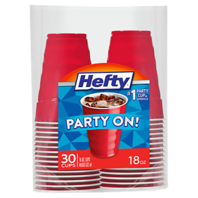 Hefty Party On! Red Disposable Plastic 18 oz Cups - ShopRite