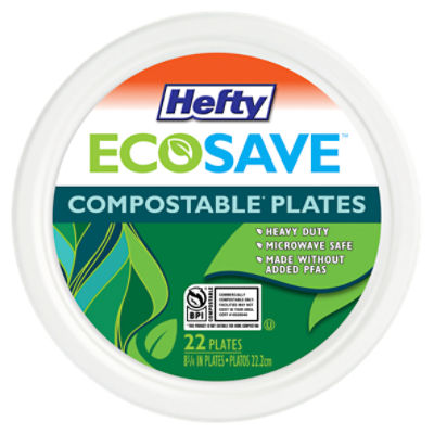 Hefty Ecosave 8 3/4 In Compostable Plates, 22 count - ShopRite