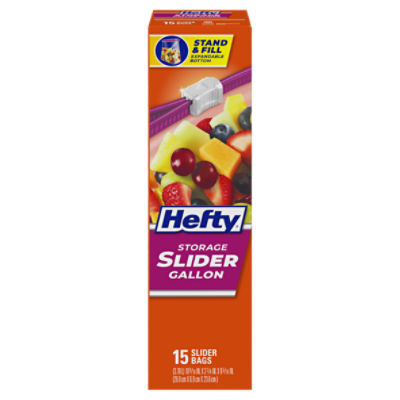 Hefty Storage Gallon Slider Bags, 15 count - The Fresh Grocer