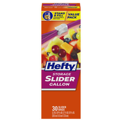 Hefty Storage Gallon Slider Bags Value Pack, 30 count - The Fresh Grocer