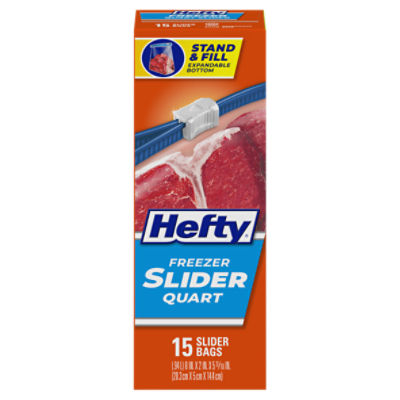 Hefty Slider Quart Size Freezer Bags