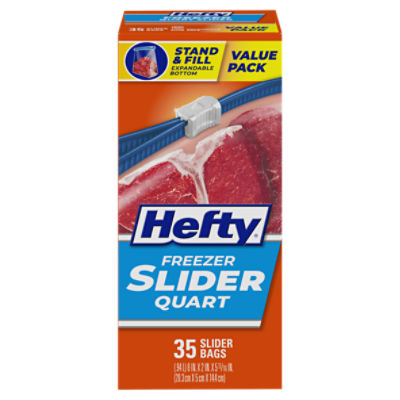 Hefty Slider Quart Size Freezer Bags Value Pack, 35 count - The Fresh ...