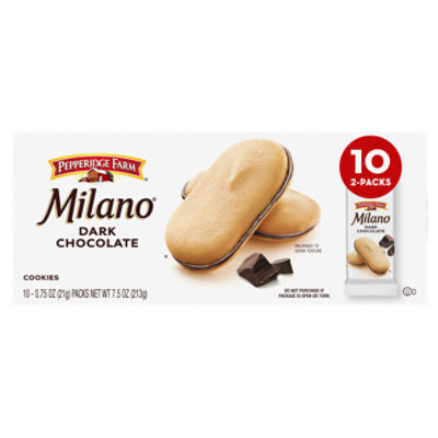 Pepperidge Farm Milano Cookies, Dark Chocolate, 10 Packs, 2 Cookies per ...