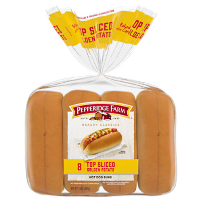 Pepperidge Farm Golden Potato Hot Dog Buns, Top Sliced, 8-Pack Bag ...