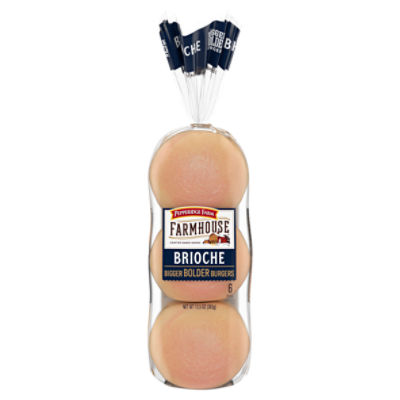 Pepperidge Farm Farmhouse Brioche Hamburger Buns, 6-Pack Bag