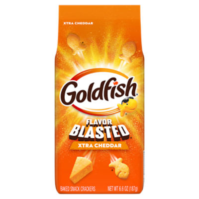 Goldfish Flavor Blasted Xtra Cheddar Cheese Crackers, 6.6 oz Bag