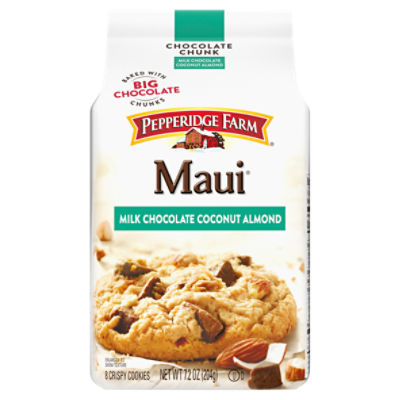 Pepperidge Farm Maui Milk Chocolate Coconut Almond Cookies, 8 Crispy ...