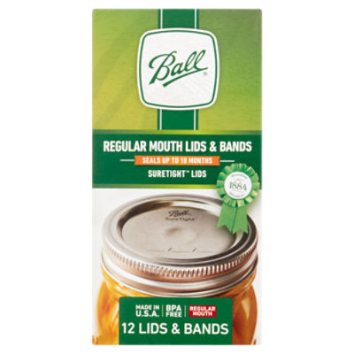 Ball Regular Mouth Lids & Bands, 12 count - ShopRite