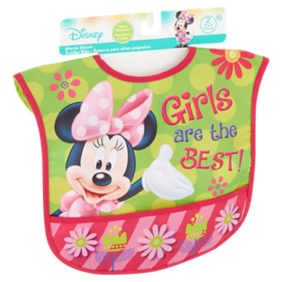 Disney Minnie Mouse Toddler Bibs, 2 count