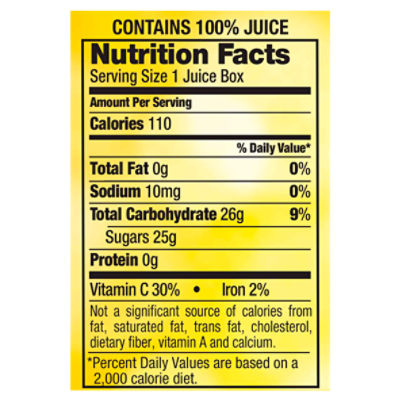 Motts Apple Juice Nutrition Facts