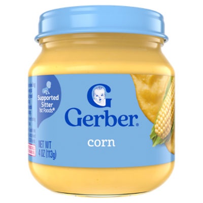 GERBER Natural 1F Corn Glass Jar 4oz - The Fresh Grocer