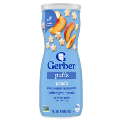 Gerber Snacks for Baby Grain & Grow Peach Puffs, Crawler, 8+ Months, 1. ...