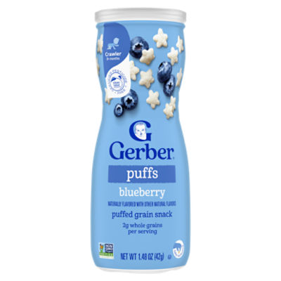 Gerber Grain & Grow Blueberry Puffs Snacks for Baby, Crawler, 8+ Months ...