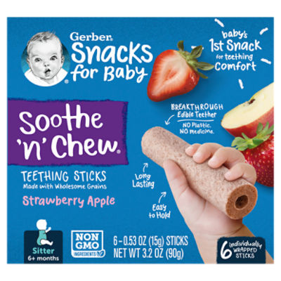 GERBER BABY CHEW STRAWBERRY APPLE 6CT 3.2 OZ - ShopRite