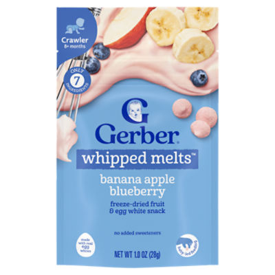 Gerber Whipped Melts Banana Apple Blueberry Baby Food, Crawler, 8 ...