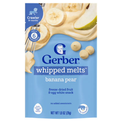Gerber Whipped Melts Banana Pear Baby Food, Crawler, 8+ months, 1.0 oz ...