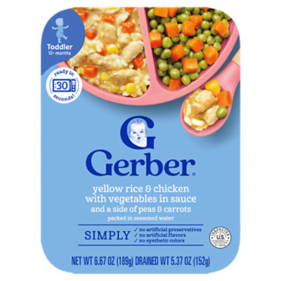 Gerber Mealtime for Toddler Yellow Rice & Chicken Baby Food, Toddler ...