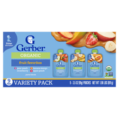 Gerber 2nd Foods Fruit & Veggie Favorites Baby Food Variety Pack ...