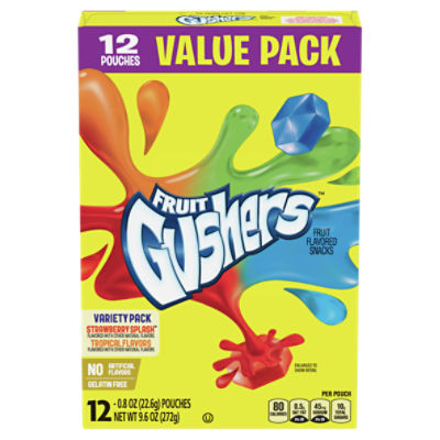 Fruit Gushers Strawberry Splash & Tropical Flavor Fruit Flavored Snacks ...