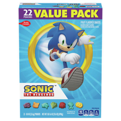 Betty Crocker Sonic The Hedgehog Assorted Fruit Flavored Snacks Value ...