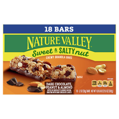 Nature Valley Dark Chocolate, Peanut & Almond Sweet & Salty Nut Chewy ...