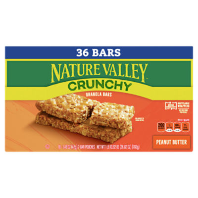 Nature Valley Peanut Butter Crunchy Granola Bars, 1.49 oz, 18 count ...