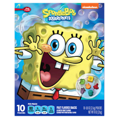 Betty Crocker SpongeBob SquarePants Assorted Fruit Flavored Snack, 0.8 ...