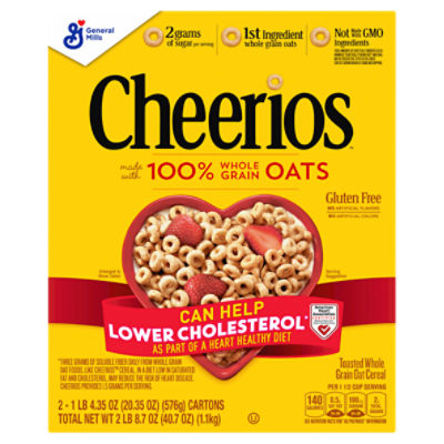 General Mills Cheerios Toasted Whole Grain Oat Cereal, 1 lb 4.35 oz, 2 ...