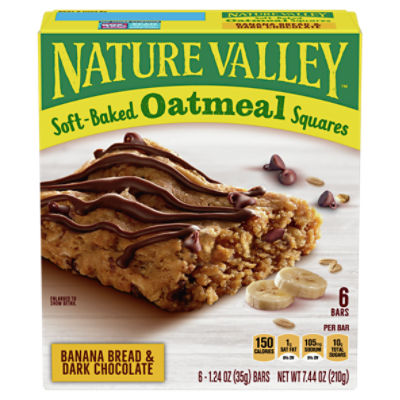 Nature Valley Banana Bread & Dark Chocolate Soft-Baked Oatmeal Squares ...