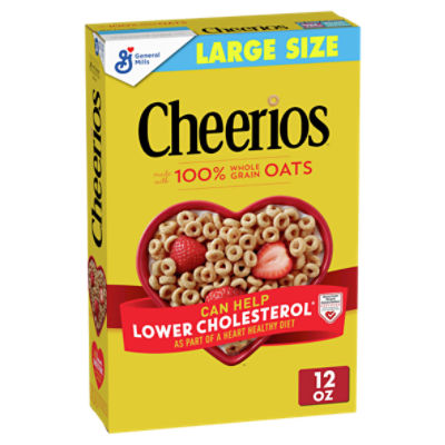 General Mills Cheerios Toasted Whole Grain Oat Cereal Large Size, 12 oz ...