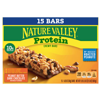 NATURE VALLEY Protein Peanut Butter Dark Chocolate Chewy Bars, 1.42 oz ...