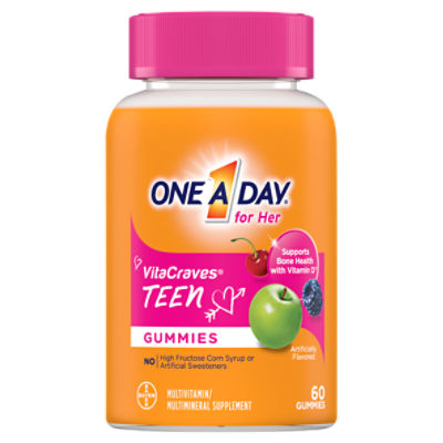 One A Day VitaCraves Teen Multivitamin/Multimineral Supplement, 60 ...