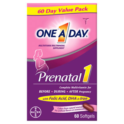One A Day Women's Prenatal 1 Softgels 60 Day Value Pack, 60 count ...