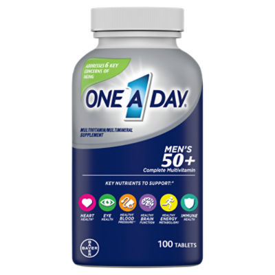 One A Day Men's 50+ Complete Multivitamin/Multimineral Supplement, 100 ...